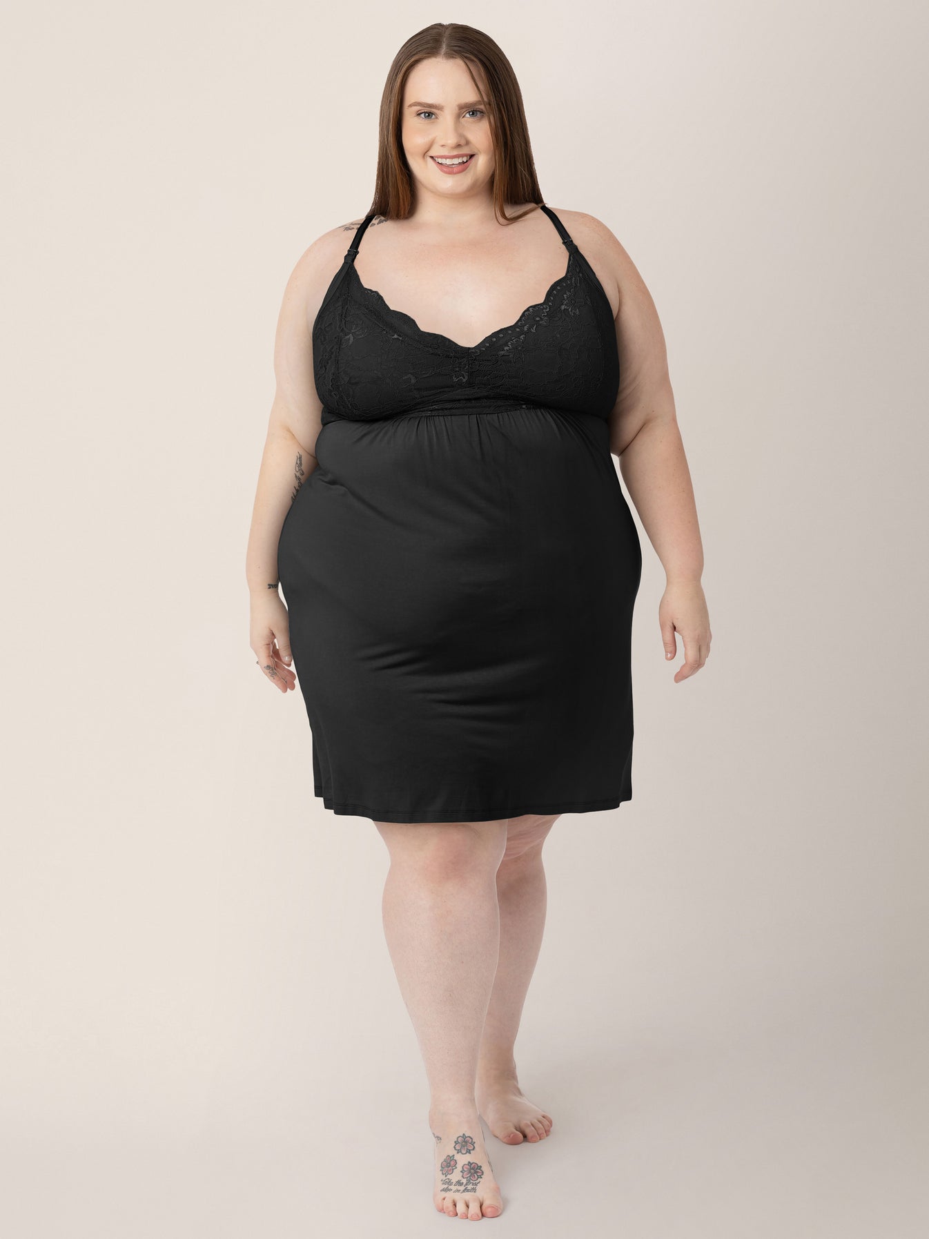 Lucille Maternity Nursing Nightgown Black Kindred Bravely
